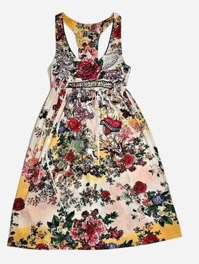 Spy Zone Exchange | Dresses | Y2k Floral Rose Tattoo Dress Rhinestone ...